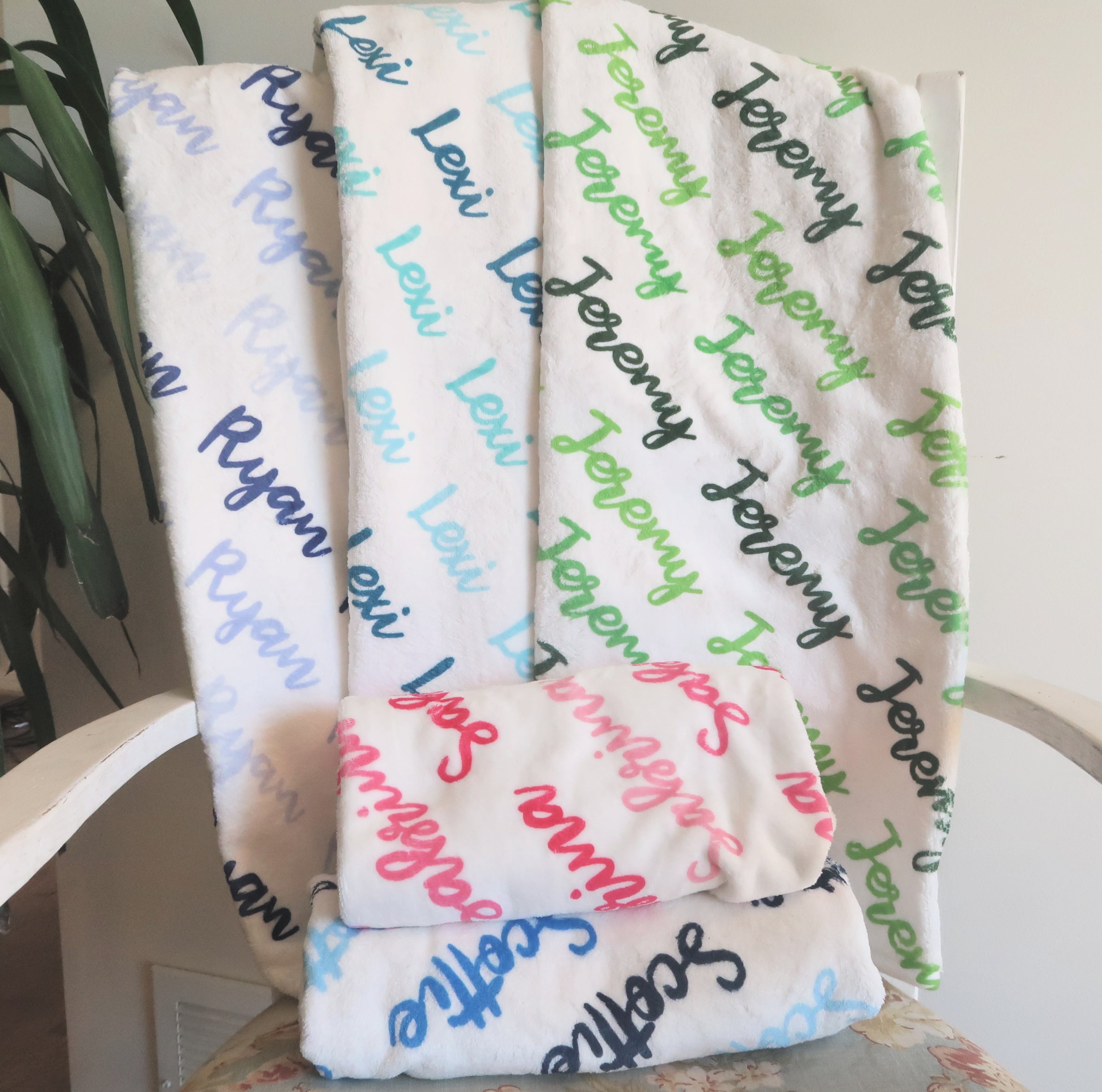 Diagonal Repeating Name Small Blanket – Subliminal